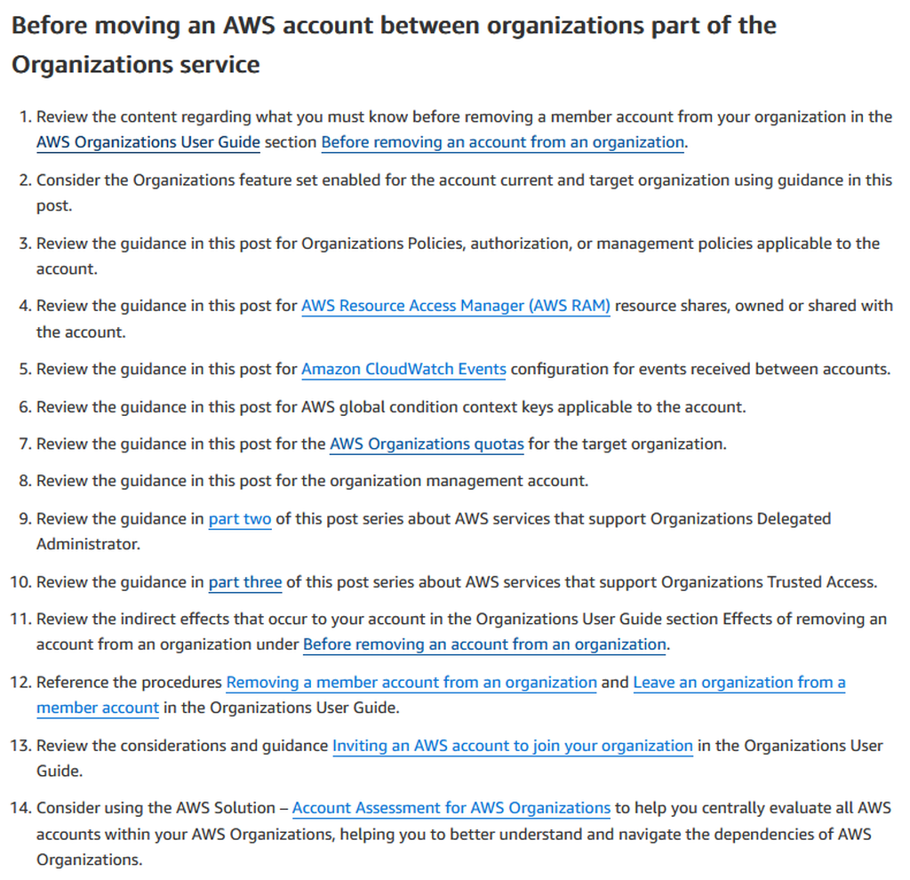 How to Move AWS Accounts between Organizations - Deep dive